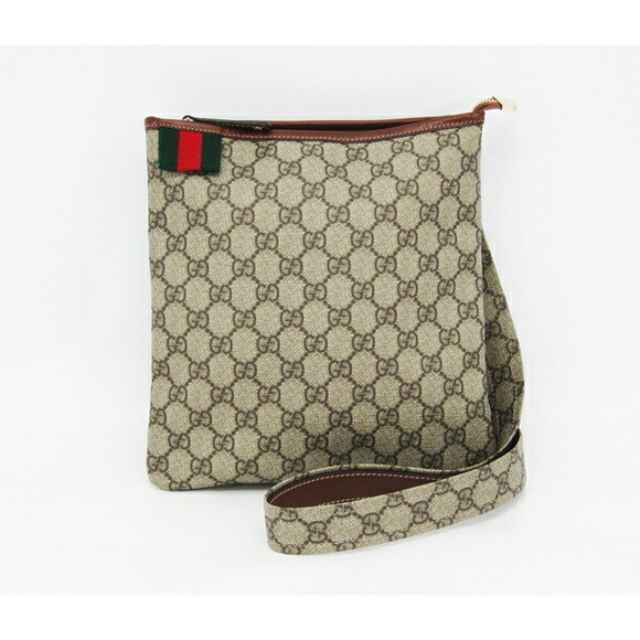 Gucci | Bags | Gucci Gg Plus Webbing Line Canvas Messenger Bag Beige ...
